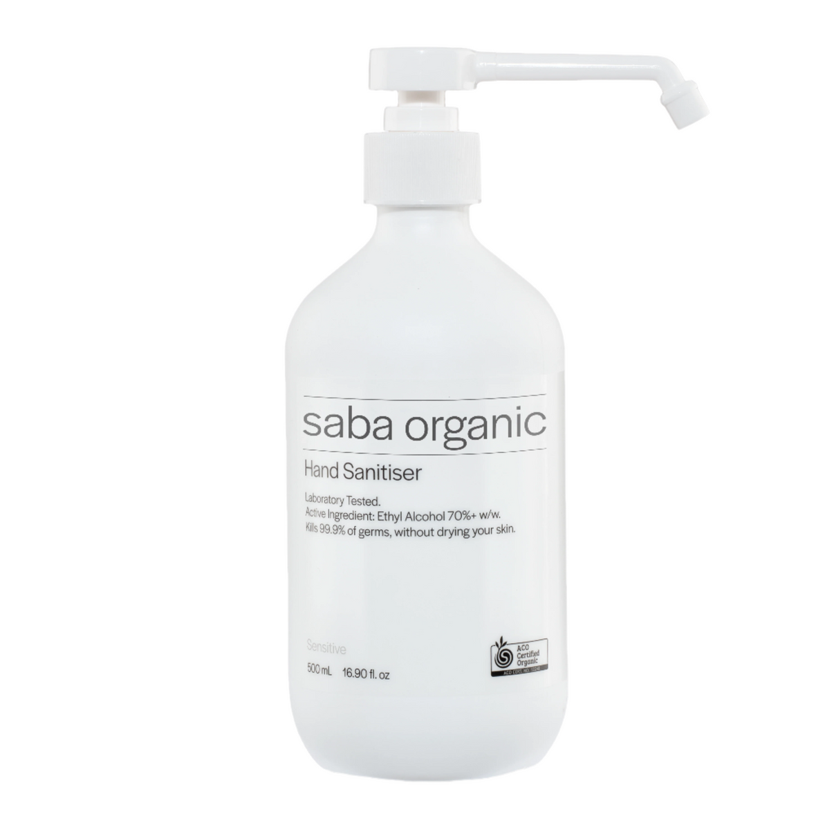 Hand Sanitiser - Sensitive (500mL) – Saba Organics